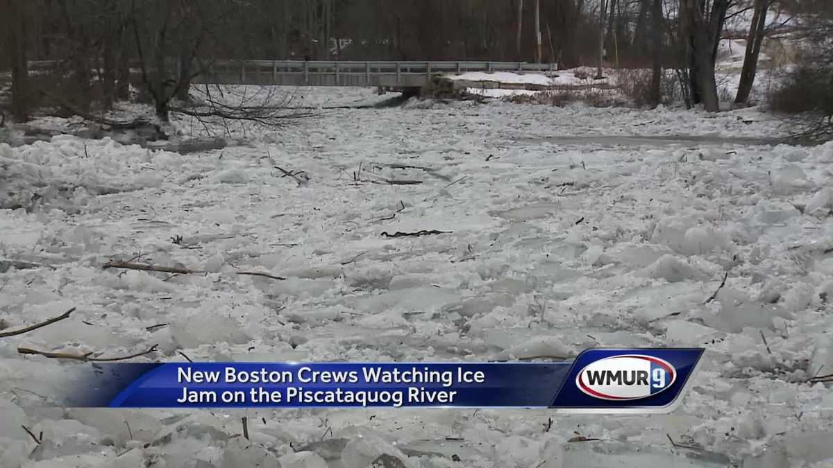 Officials monitor massive ice jam in New Boston