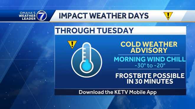 Omaha weather: Extreme cold warning Tuesday