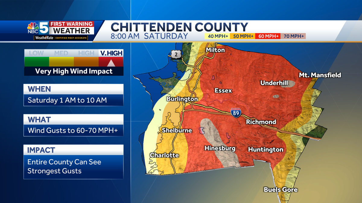 County breakdown: See where 70 mph wind is possible early Saturday