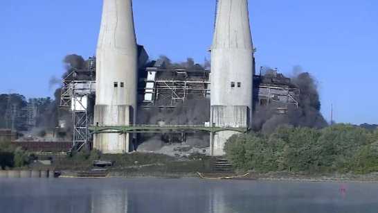VIDEO: Duke Energy implodes old boiler house in New Albany