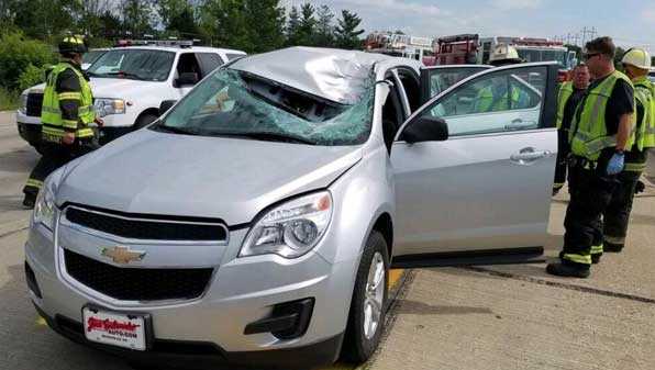 Woman dies after tire smashes through windshield in Indiana