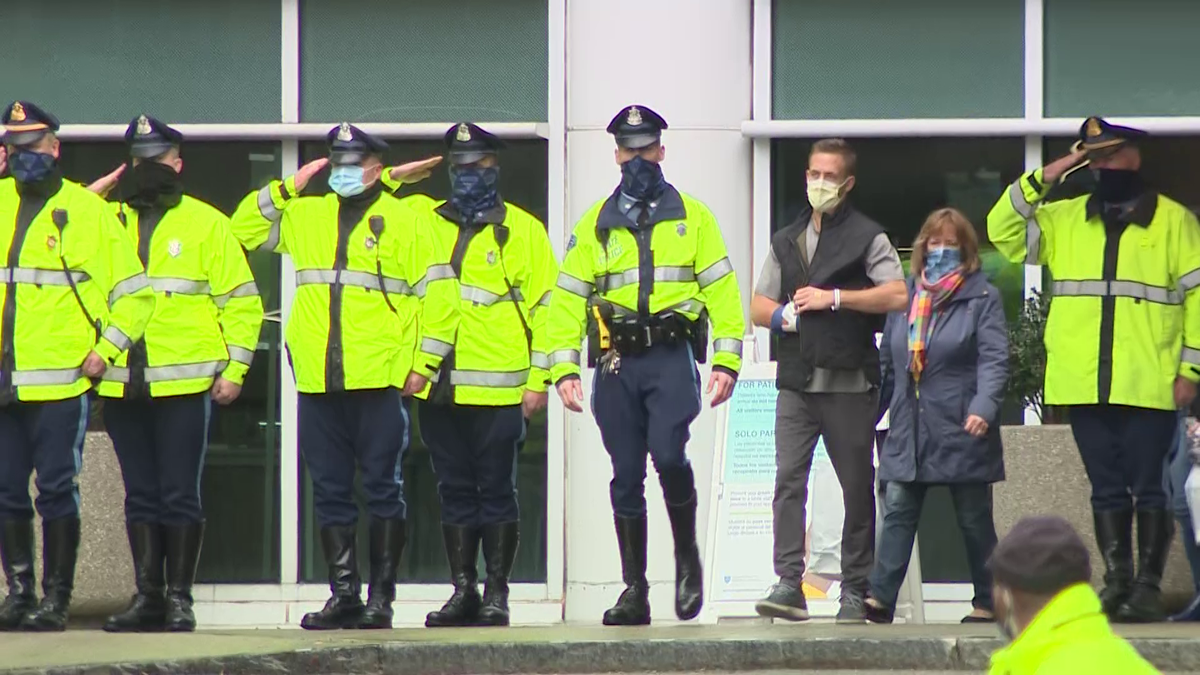 Troopers salute as wounded comrade is released from Massachusetts ...