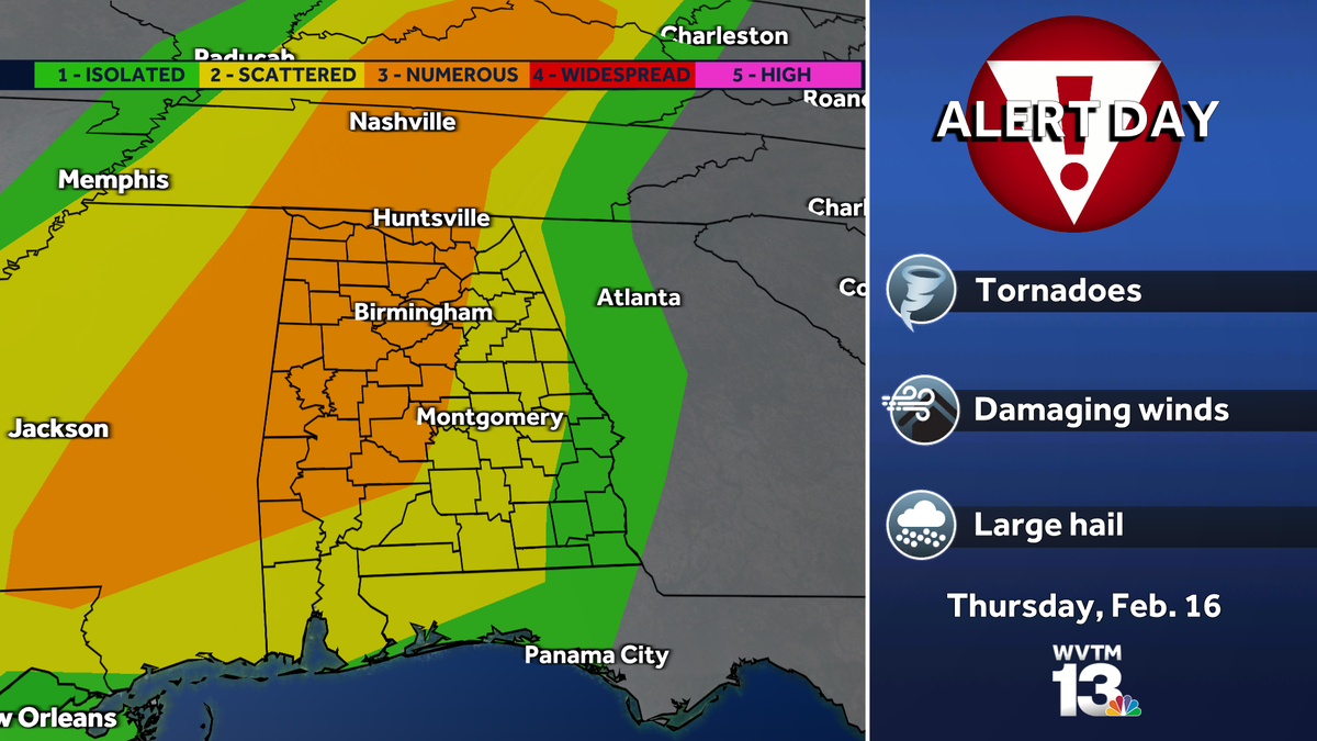 Alert Weather Ahead: a threat of severe storms by Thursday