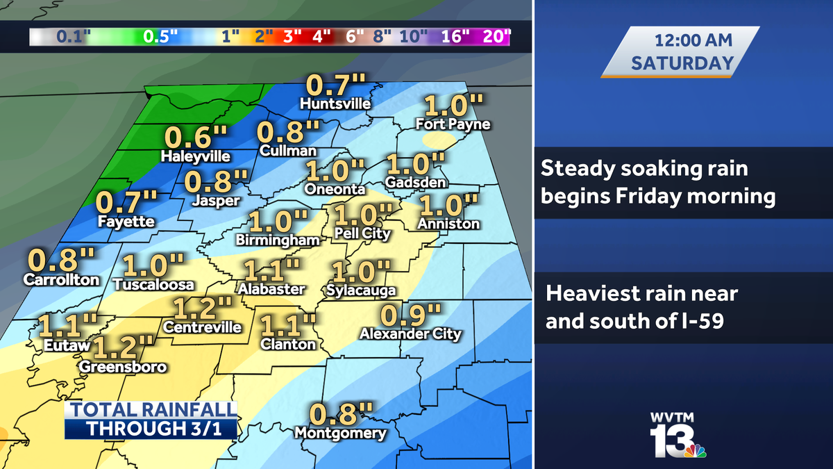 Colder Thursday and then more heavy rain on Friday