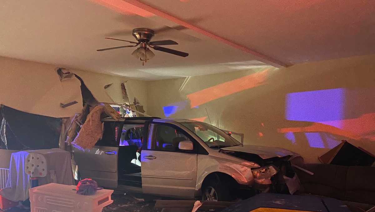 Pictures show damage when vehicle crashed into Newmarket home