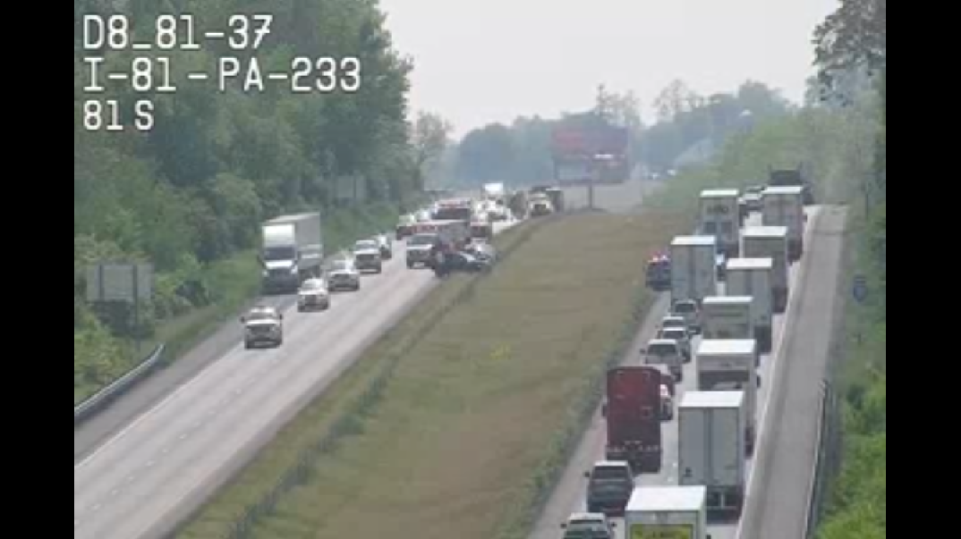 Crash cleared on I-81 north in Cumberland County