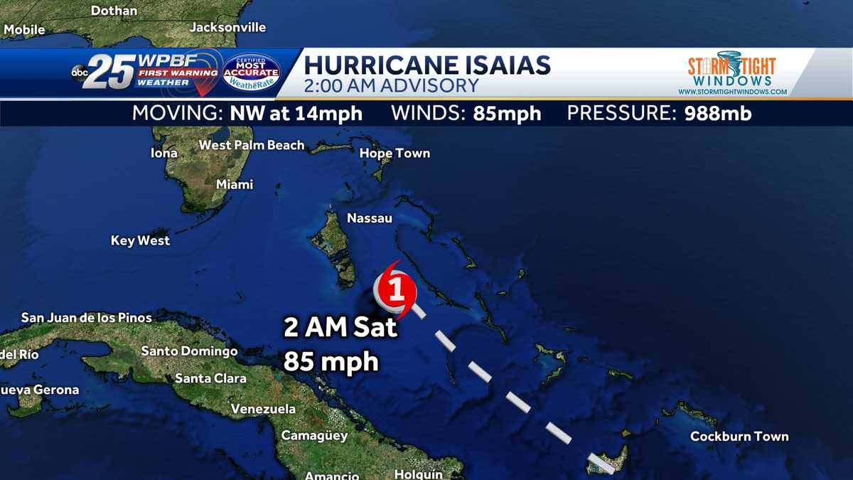 Hurricane Isaias 2 A.M. Advisory: Isaias expected to approach Florida today