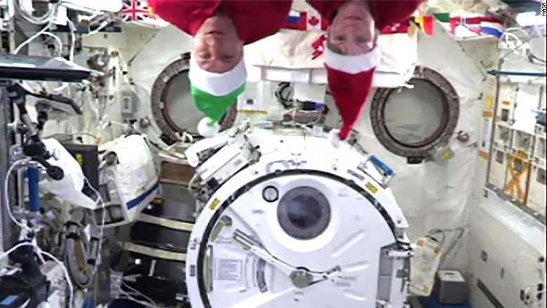 Elf helps ISS astronauts celebrate the holidays