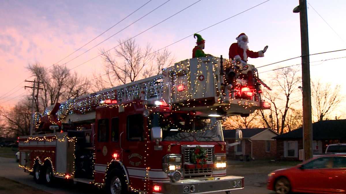 Santa Claus spreads Christmas cheer with help from Clarksville Fire ...