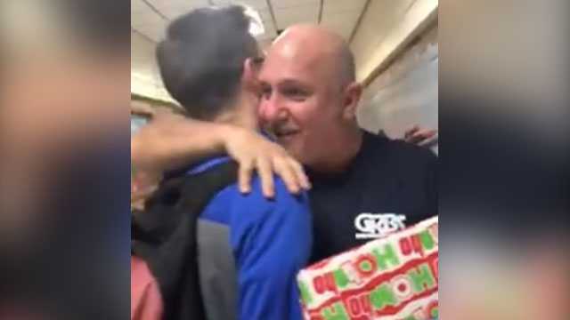 Video: Janitor gets emotional when students surprise him with Christmas ...
