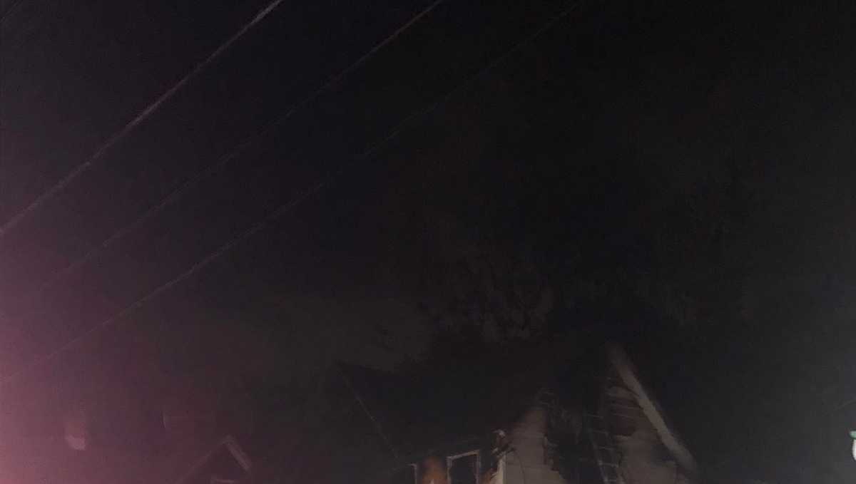 Firefighter refuses treatment after floor collapses during house fire