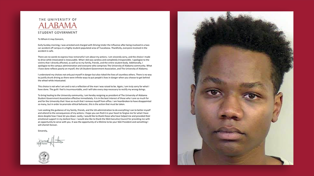 Alabama SGA president resigns after DUI arrest
