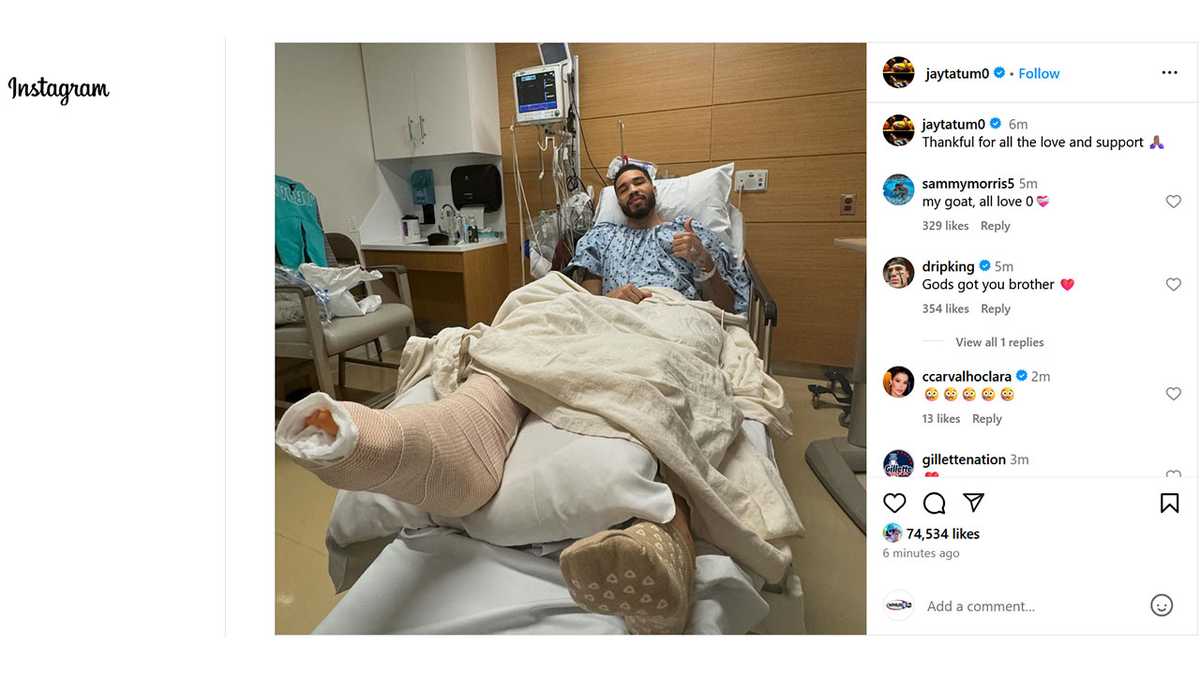 Celtics' Jayson Tatum posts on Instagram after suffering injury