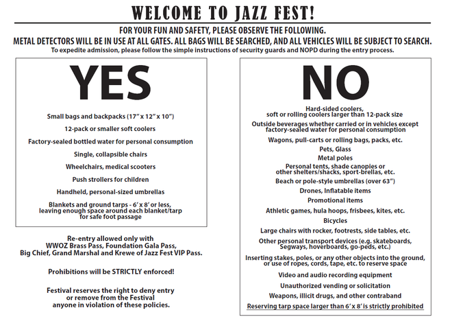 New Orleans Jazz Fest guide - Full lineup, what you can bring