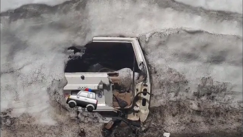 Highway patrol finds Jeep hidden under wall of snow