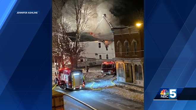 Crews battle structure fire in Champlain