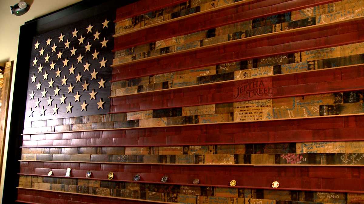 Jeptha Creed unveils world's largest bourbon barrel American flag