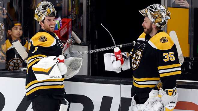 'No ill will': Bruins goalie Swayman speaks after arbitration