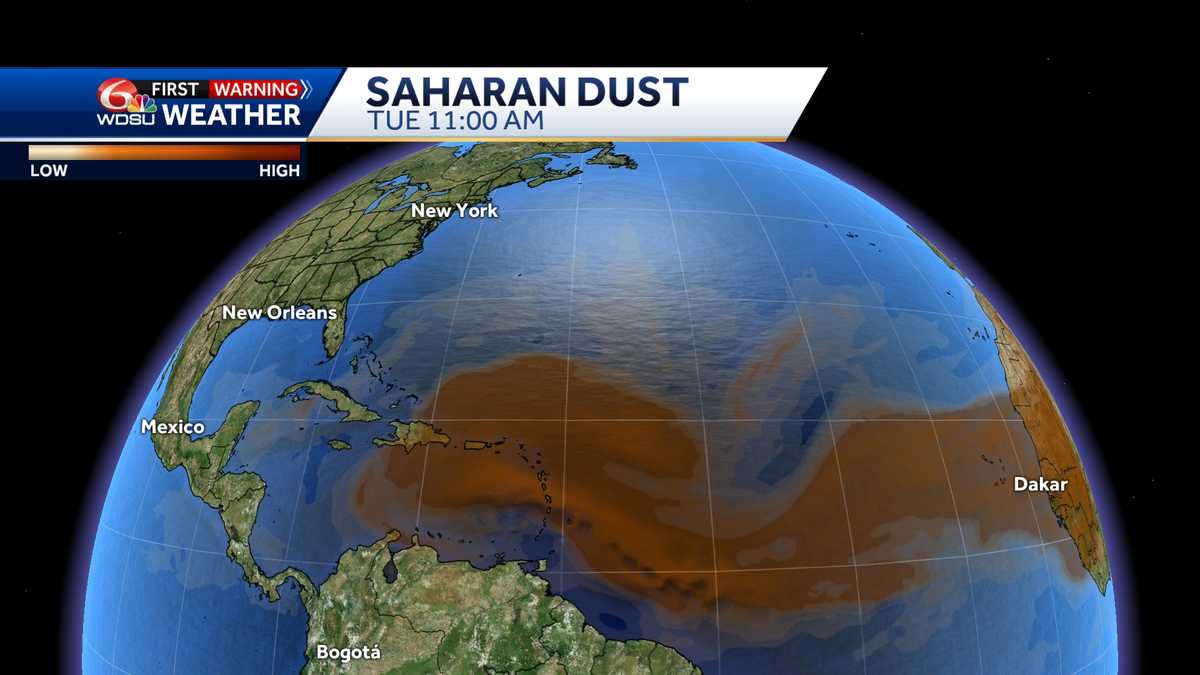 What is Saharan dust and how does it affect tropical development?