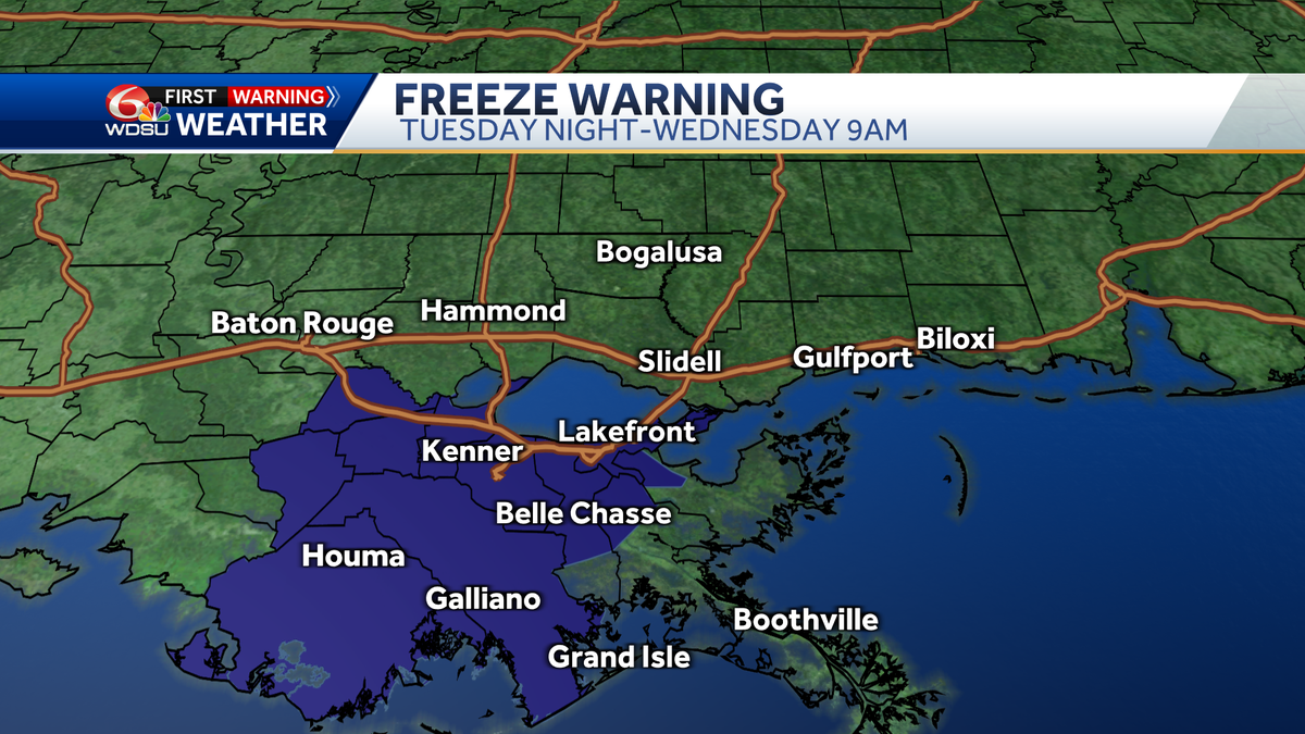 Freeze warning Wednesday, heavy rains on the way