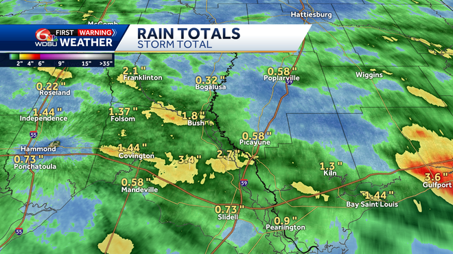 Wet weather weekend for much of southeast Louisiana