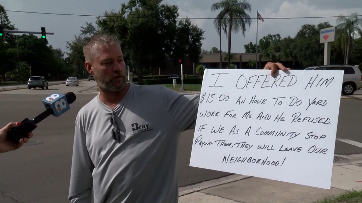 Florida business owner offers homeless man job, when man refuses ...