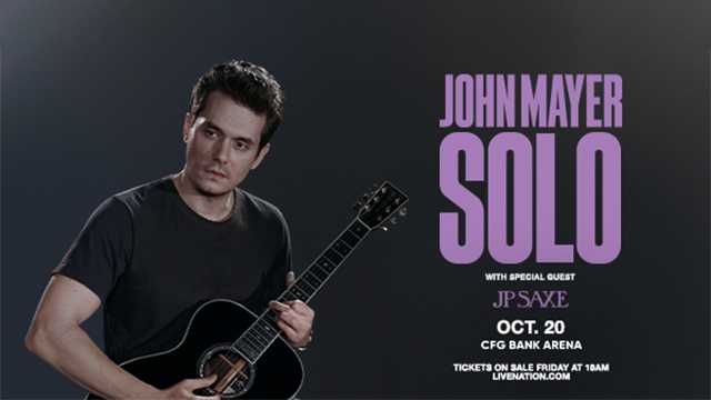 John Mayer acoustic tour stopping in Baltimore in October