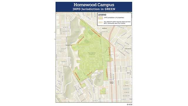 Johns Hopkins draft document maps out private police jurisdiction