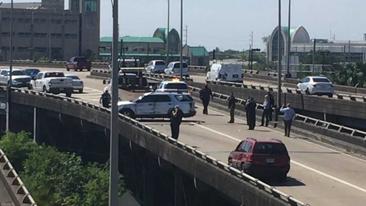 JPSO vehicle struck during chase, flips on I-10 exit ramp, officials say