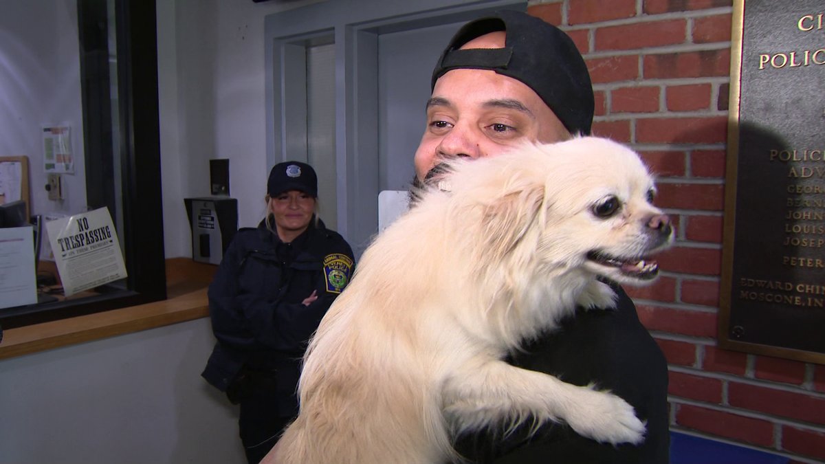 Everett man reunited with dog found tied up on train tracks