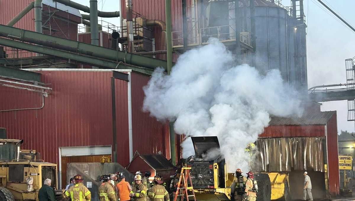 Crews fight loader fire at wood pellet manufacturer in Juniata County, Pa.
