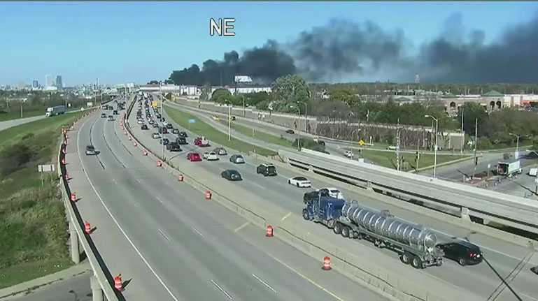 Scrap pile at south side junkyard catches fire