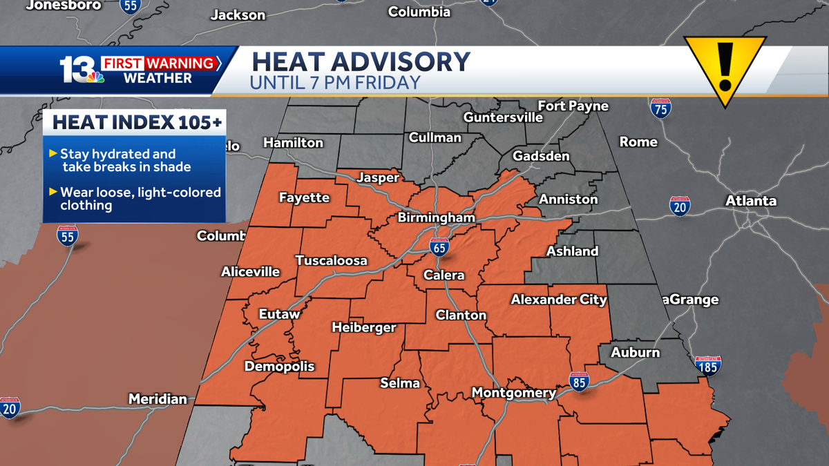 Alabama's weather forecast: Dangerously high heat levels