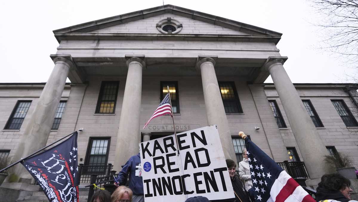 Karen Read supporters assemble outside court for her retrial