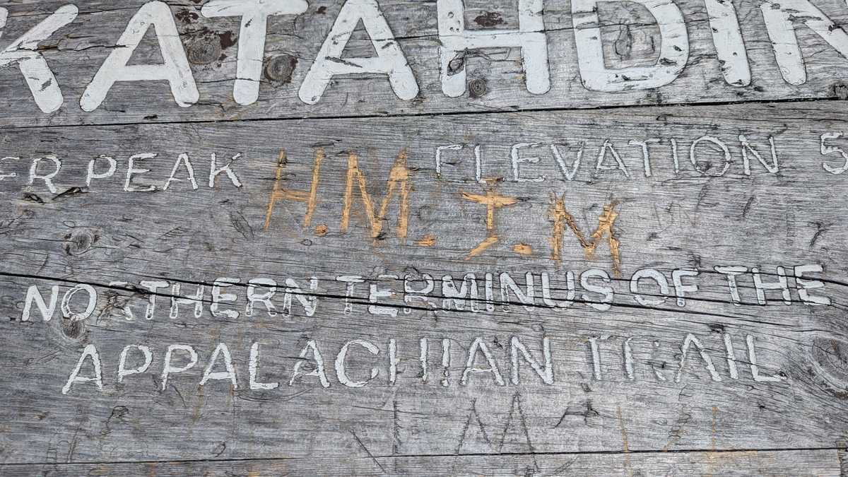 Sign at the top of Maine's Mount Katahdin vandalized