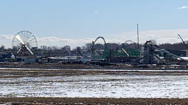 Waterloo, Iowa Lost Island Theme Park damage in fire
