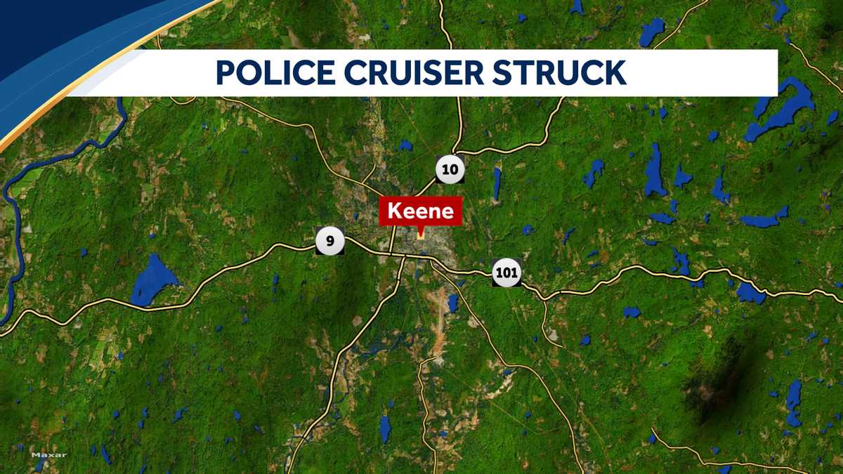 Keene, New Hampshire police cruiser struck; 2 arrested