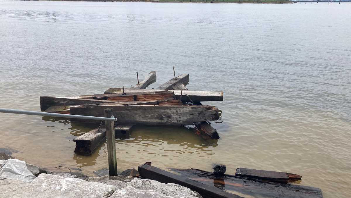 Key Bridge collapse debris washes ashore