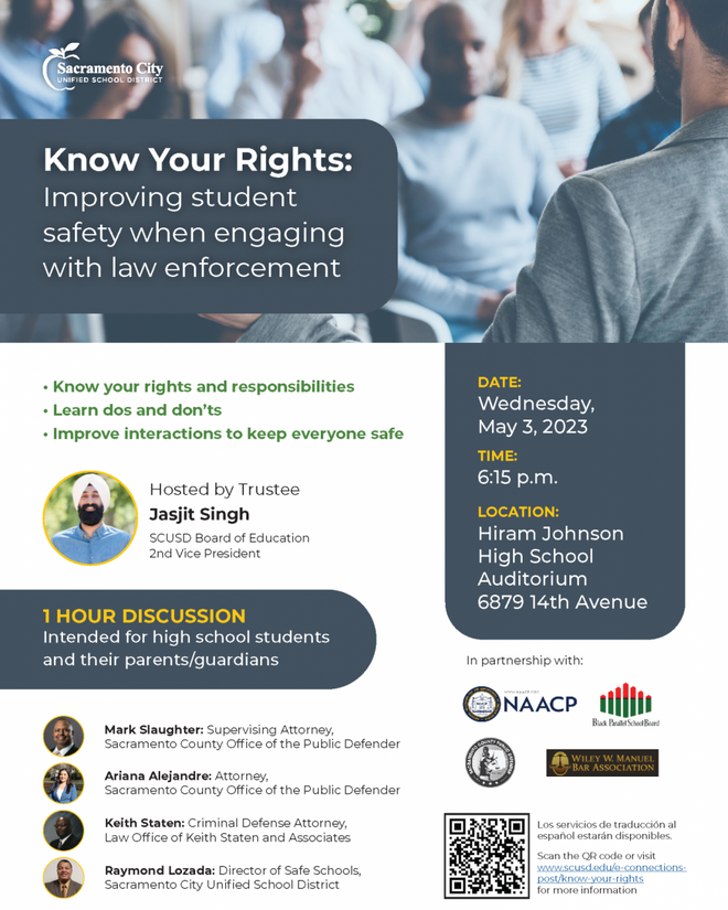 Sacramento school board member encourages students to 'know your rights'