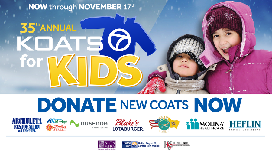 New Mexico's kids need coats now. Donate to KOATs for Kids now.