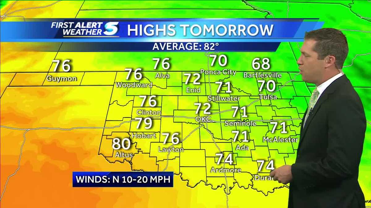 Cooler temperatures and severe storms