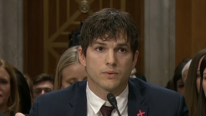 Kutcher passionately testifies on his anti-sex trafficking efforts