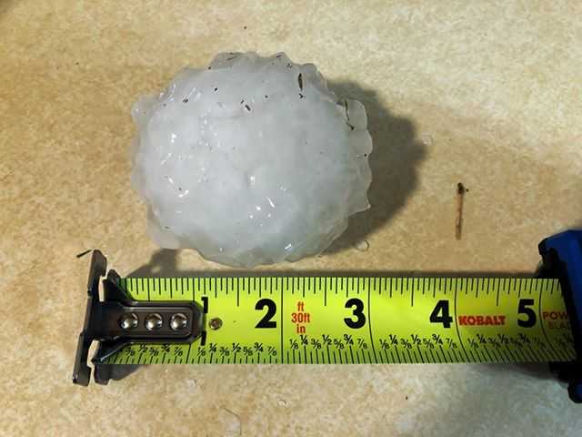 OKLAHOMA HAIL: Large hail falls as severe storms move across Oklahoma