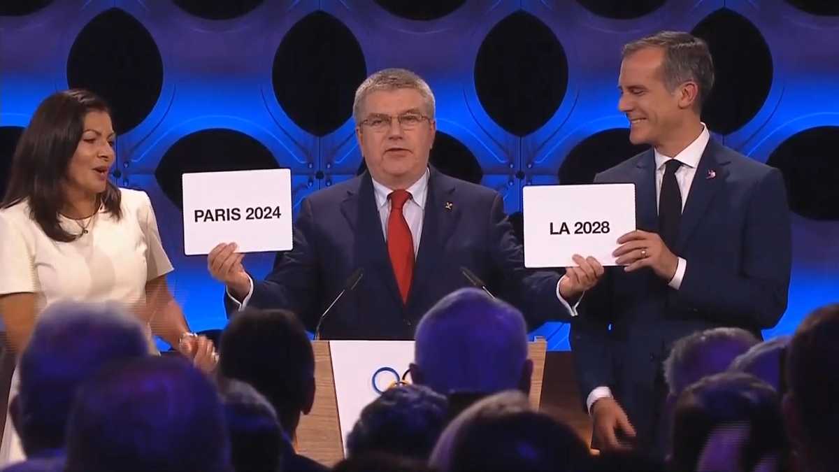 IOC makes bids official: Paris awarded 2024 Olympics; LA gets 2028 Games.