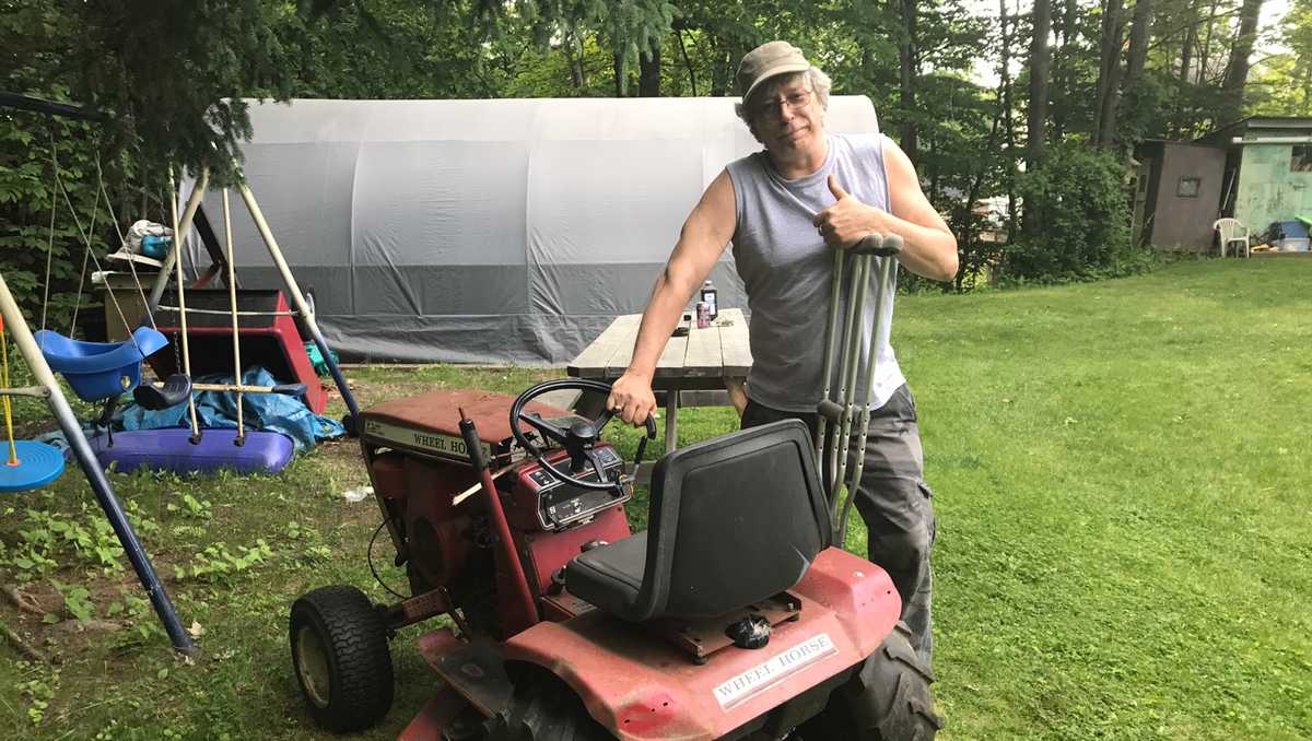 Neighbors rescue Laconia man trapped in brook under lawn mower Neighbors rescue Laconia man trapped in brook under lawn mower