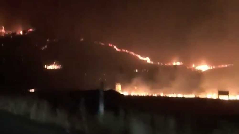 Grass fire burns in Lake County