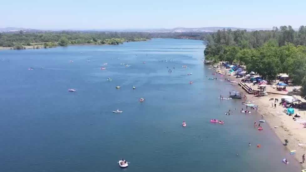 Lake Natoma packed with people on the water for Fourth of July