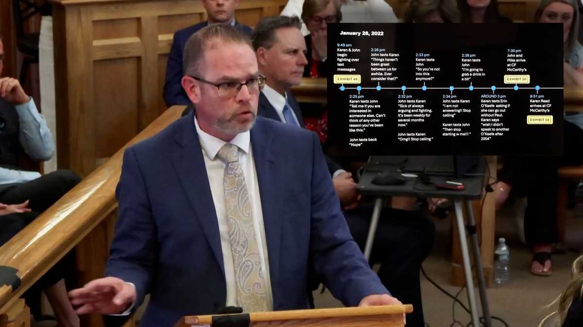 Karen Read case: Prosecution displays timeline of events, evidence ...