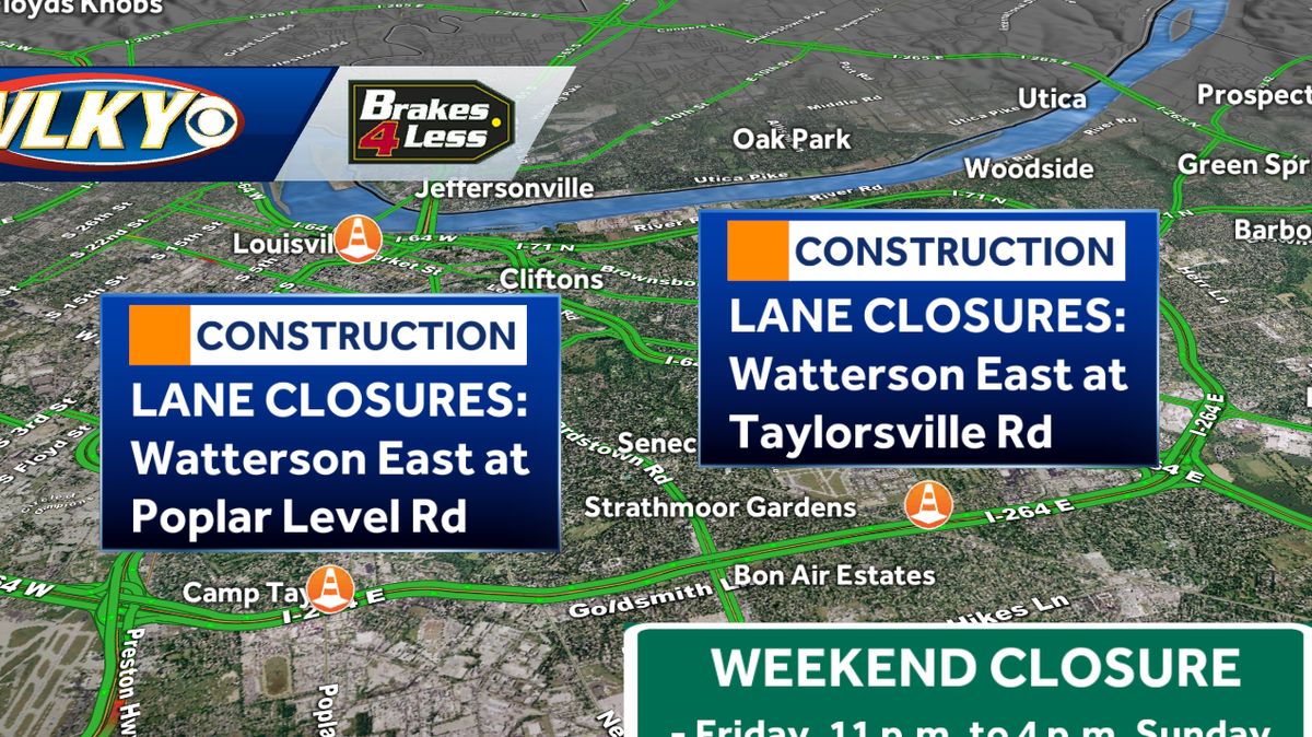Lane closures on the Watterson this weekend: Where to expect slowdowns