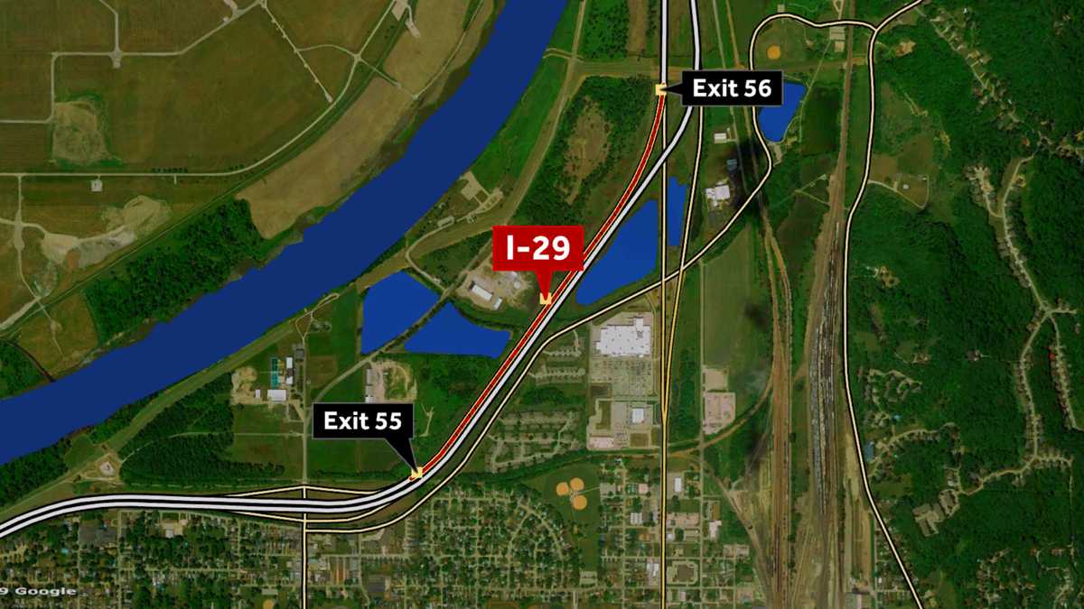 Part of I-29 to close for flood repairs Monday